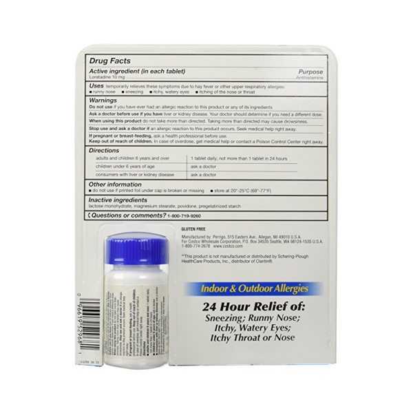 Kirkland Signature Non Drowsy Allerclear Loratadine Tablets ...