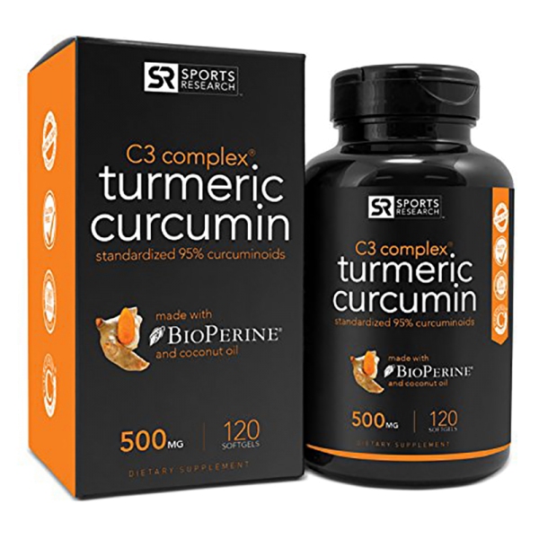 Sports Research Turmeric Curcumin C3 Complex 500 Mg with 95% ...