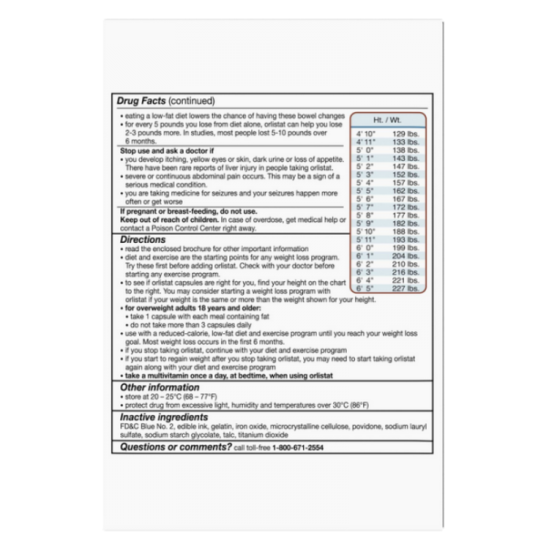 alli® Orlistat 60 mg Refill Pack, 170 Capsules