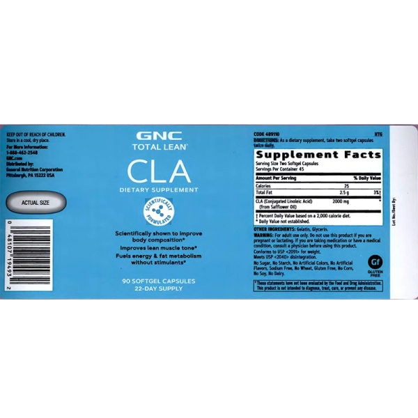 GNC Total Lean™ CLA 90 Softgel Capsules