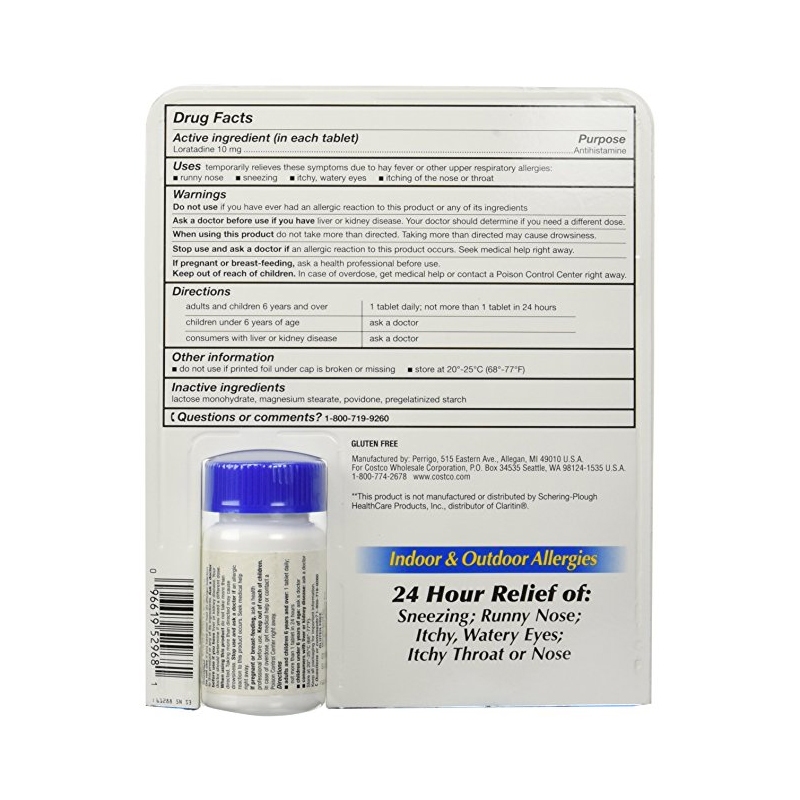 Kirkland Signature Non Drowsy Allerclear Loratadine Tablets ...