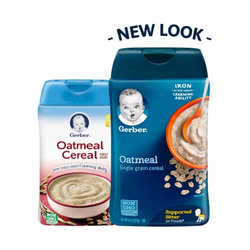 Gerber Baby Cereal, Single Grain Oatmeal - 8 oz canister (2 Pack)