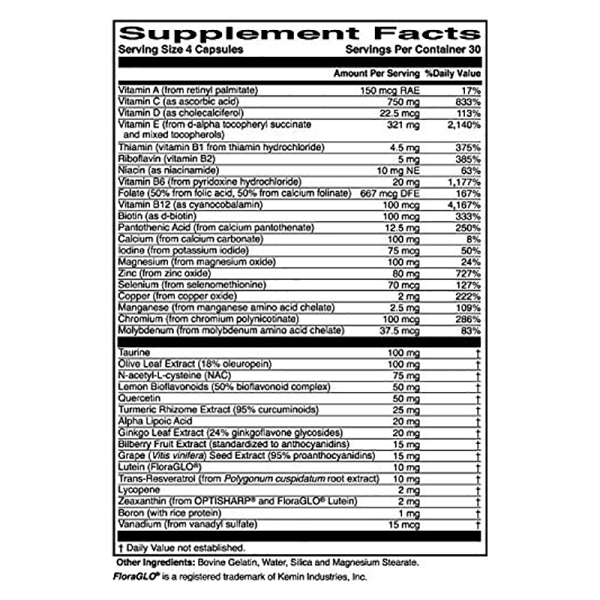 MacularProtect Complete AREDS2 护眼维生素和矿物质补充剂 120粒