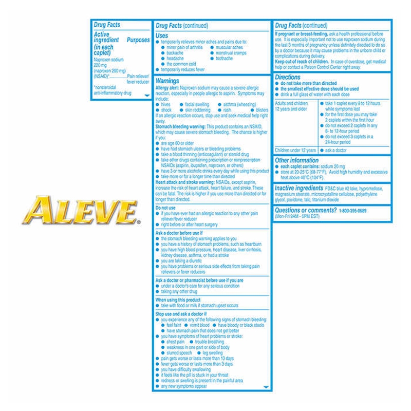 拜耳Bayer Aleve缓解疼痛220mg 320粒持续12小时