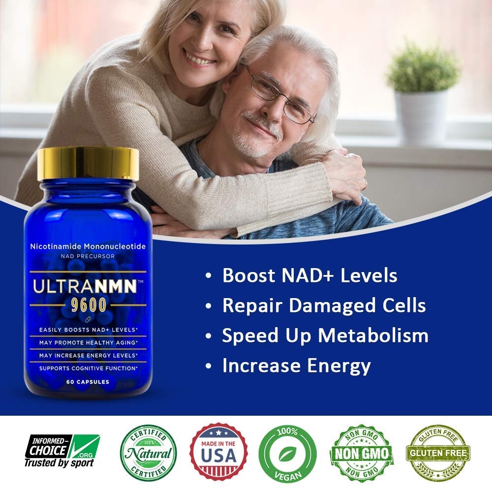 Ultra NMN 烟酰胺单核苷酸 NAD +补充剂 9600mg 60粒胶囊 逆龄美肌抗衰老 改善身体机能