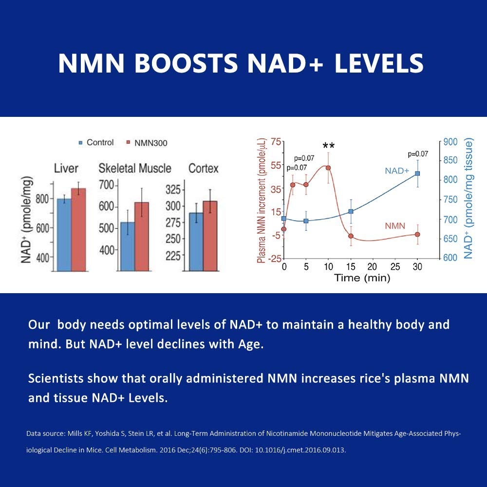 Ultra NMN 烟酰胺单核苷酸 NAD +补充剂 9600mg 60粒胶囊 逆龄美肌抗衰老 改善身体机能
