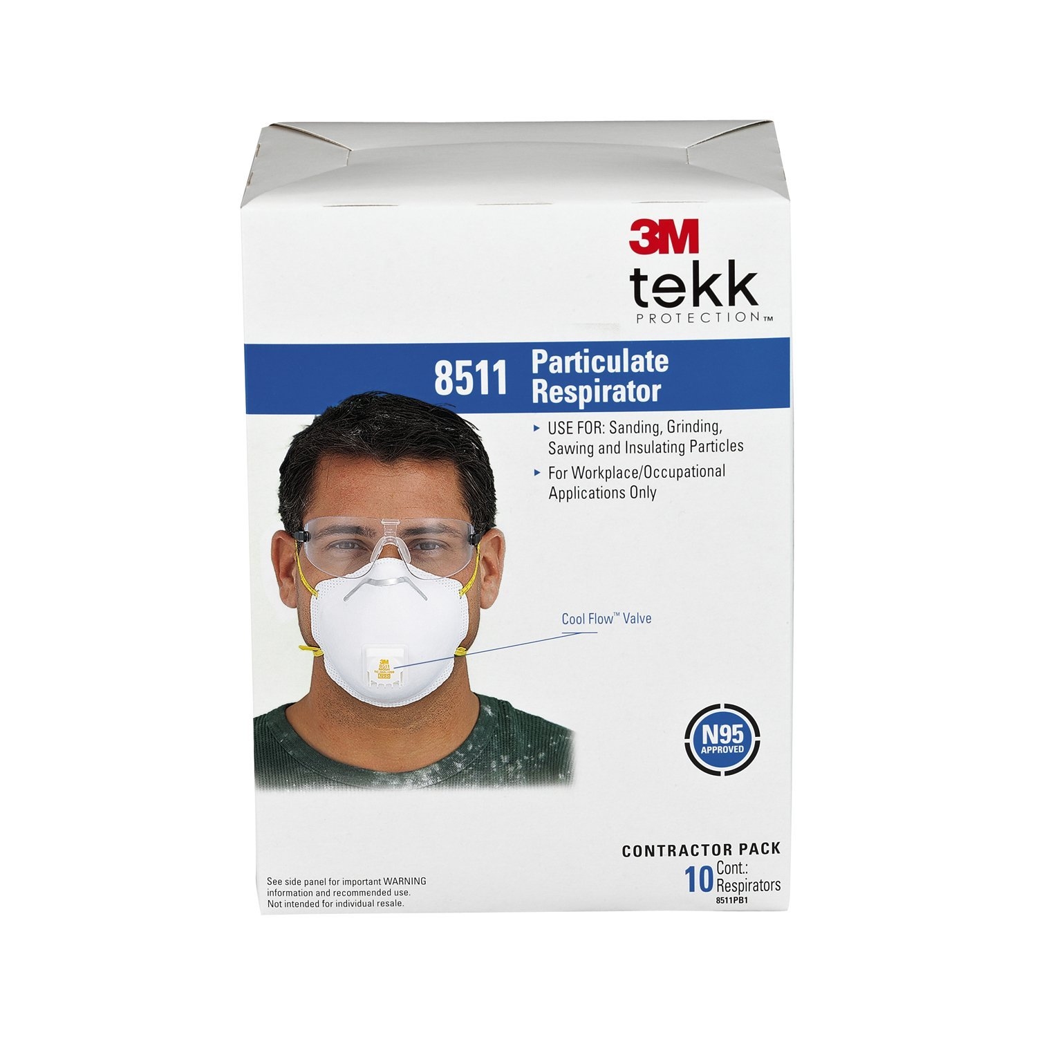 3M 8511 防护口罩 带呼吸阀 10个装 防雾霾