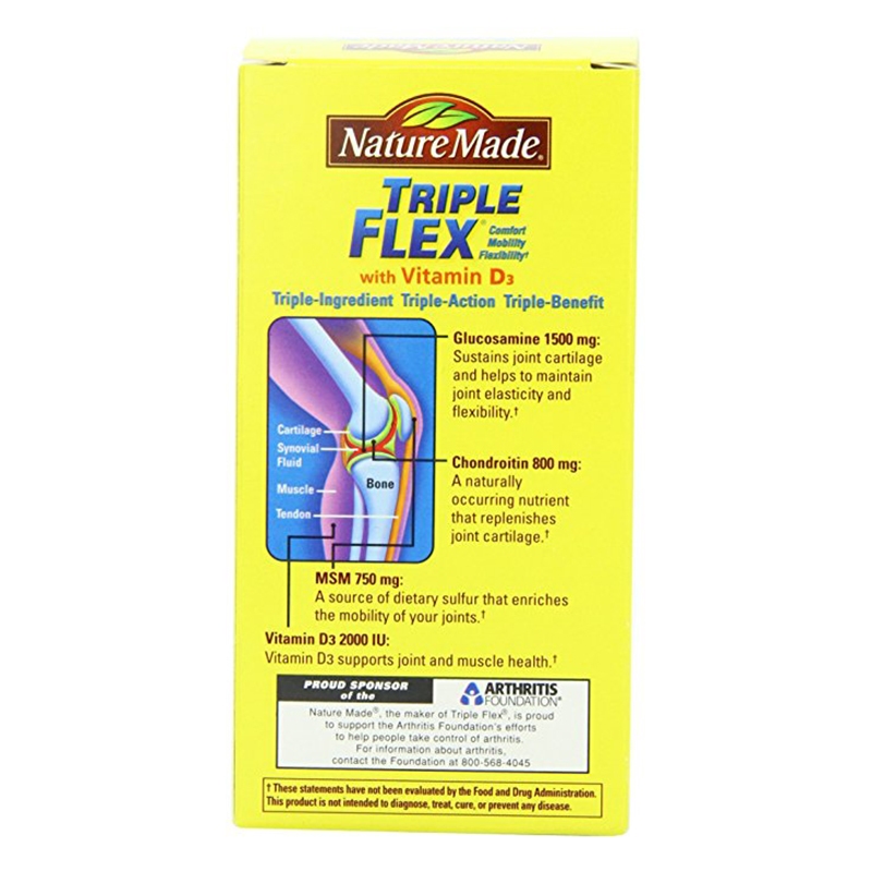Nature Made Triple Flex维生素VD3氨糖软骨素120粒 维骨力
